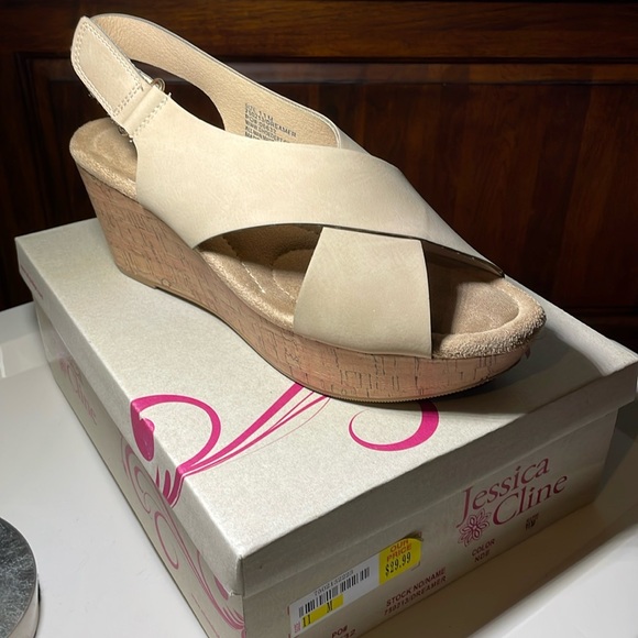 Jessica Cline | Shoes | Stacked Wedge Sandals | Poshmark